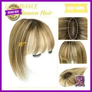 Accessories | Real Human Hair Topper Clipin Bangs Swiss Base 12 Density ...